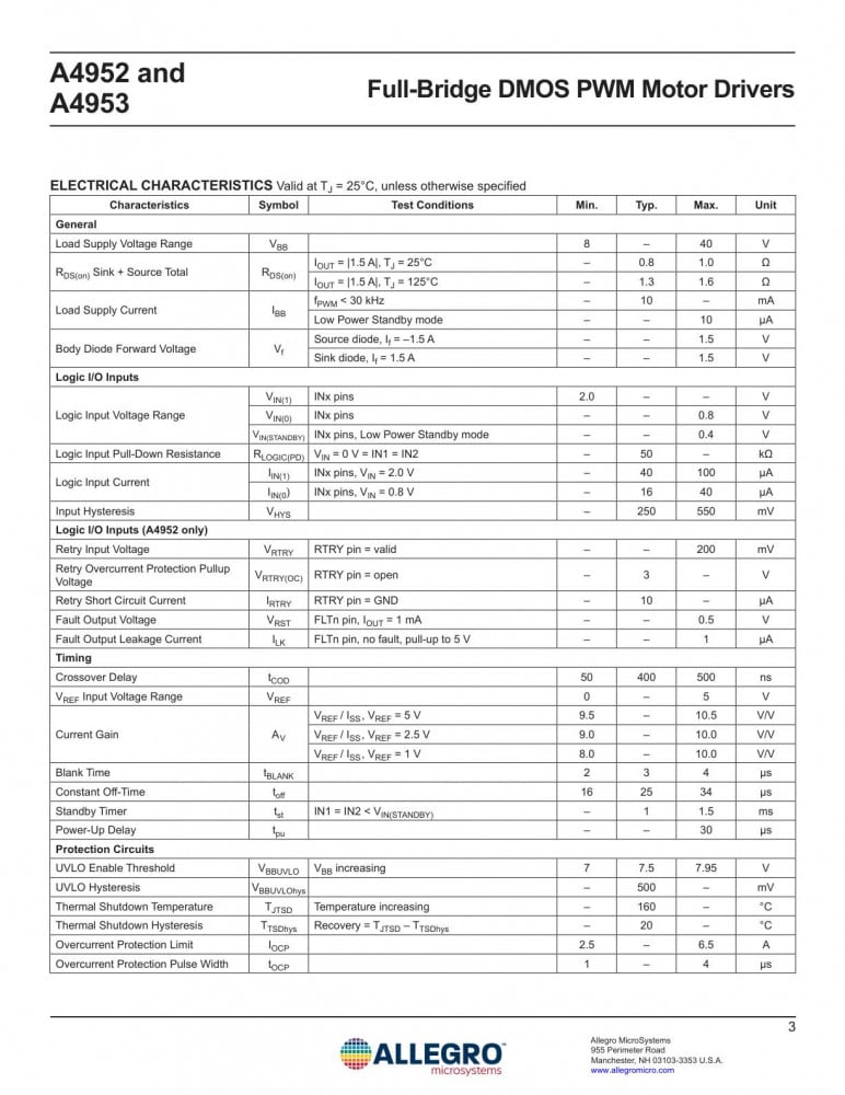 A4952 datasheet page 3