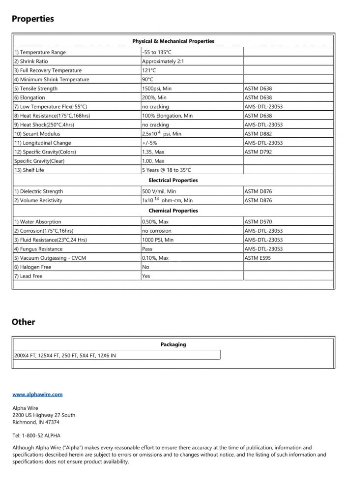 Alpha Wire F221V3/4 BK003 technical document page 2