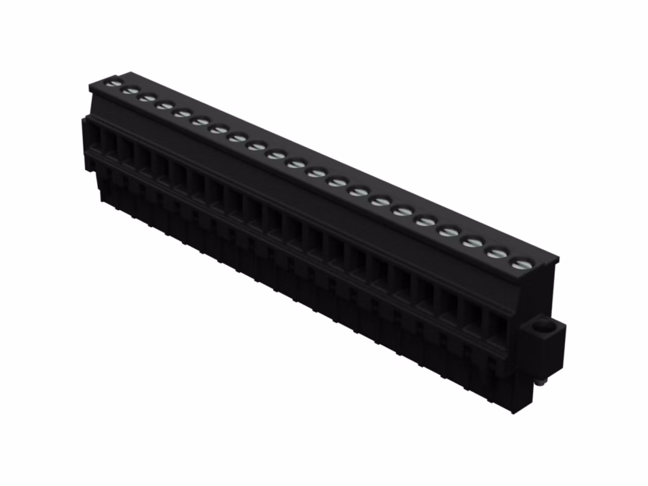 5.00mm Pitch Eurostyle Vertical Plug, with Retention Screws and Reverse Imprinting, Front Wire Entry, Gold (Au) Plated, Black, 21 Circuits for sale
