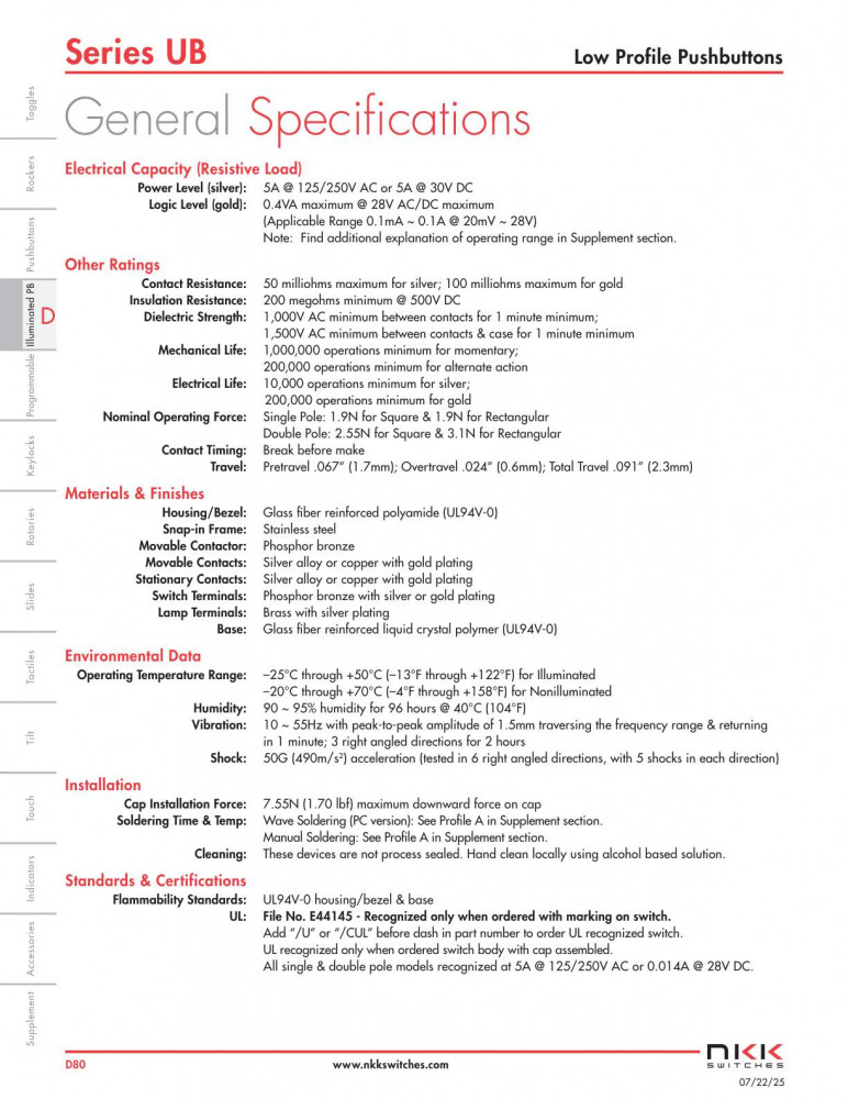 UB26 series technical document page 1