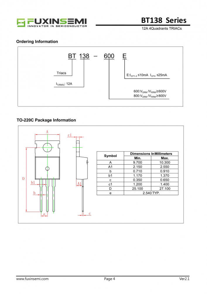 BT138-800E technical document page 4