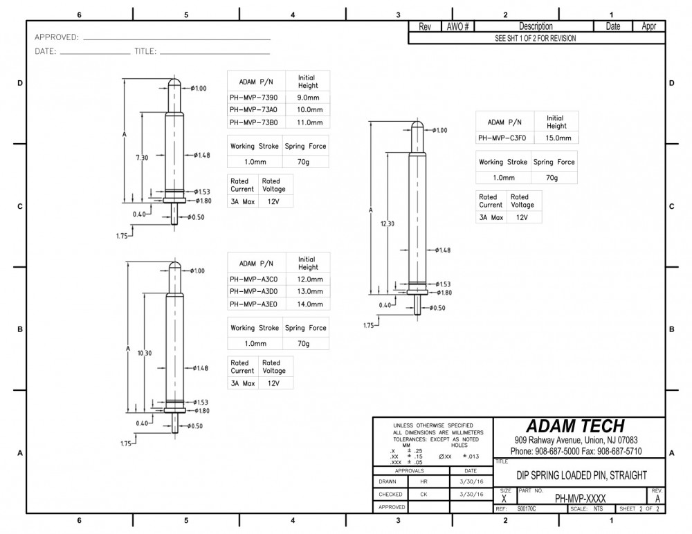 ADAM TECH PH-MVP spring-loaded pin drawing, page 2