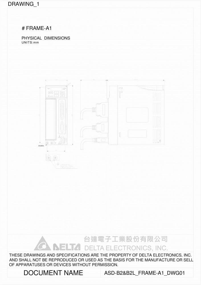 DELTA ASD-B2 Frame-A1 technical drawing page 1