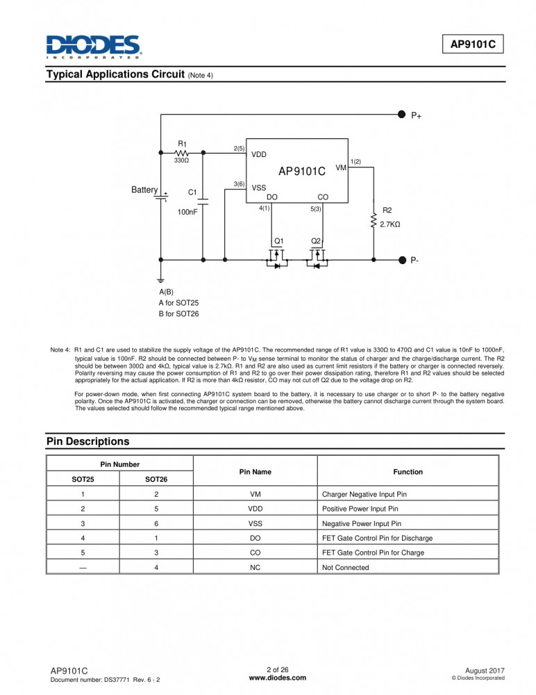 AP9101C datasheet page 2