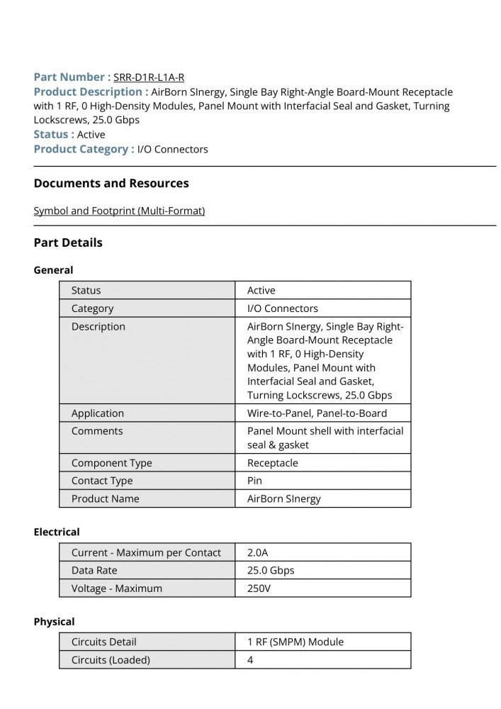 SRR-D1R-L1A-R technical document preview, page 1