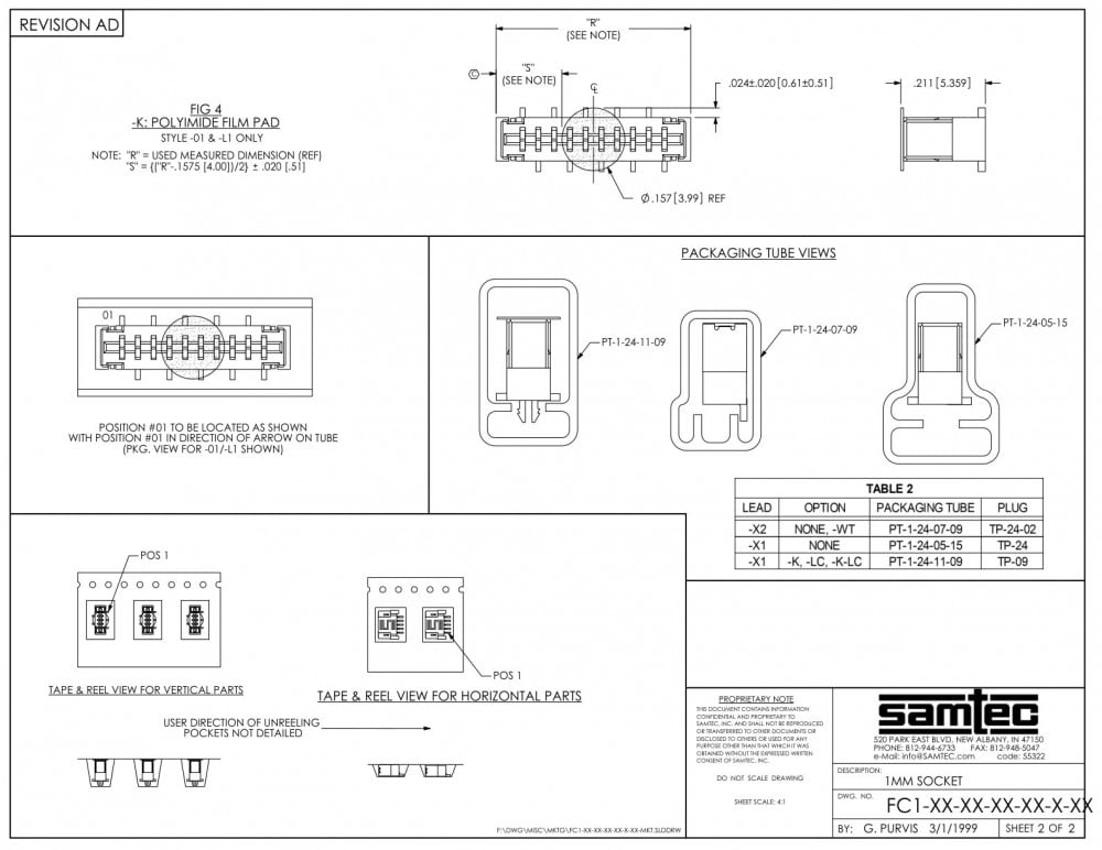 Samtec FC1-07-01-T-LC-K technical document page 2
