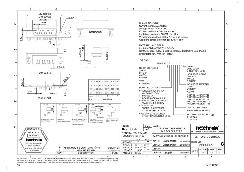 SUB-DRBF-607A-002 technical document page 1