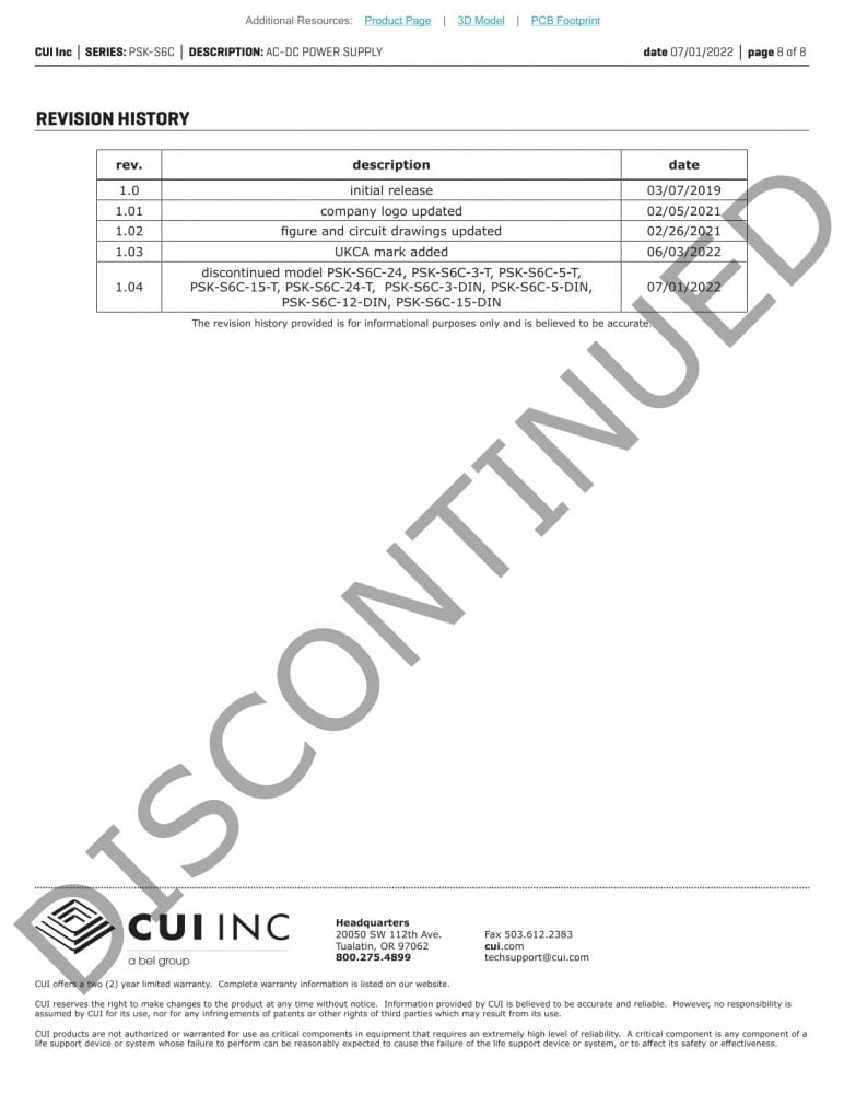 PSK-S6C-15 datasheet page 8
