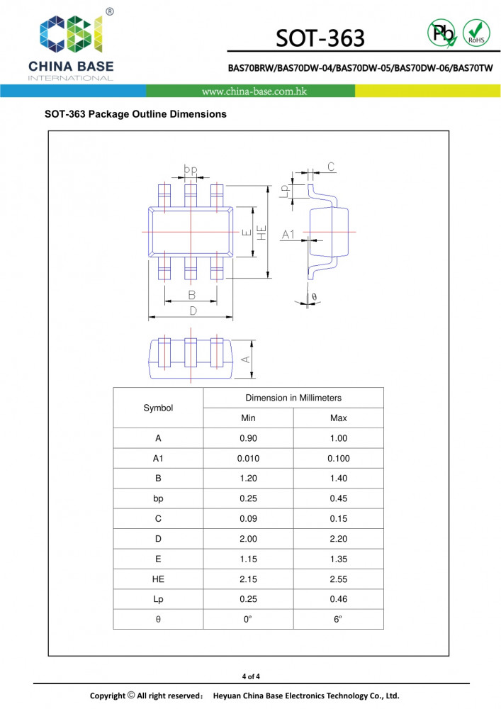 CBI BAS70DW-06 datasheet page 4