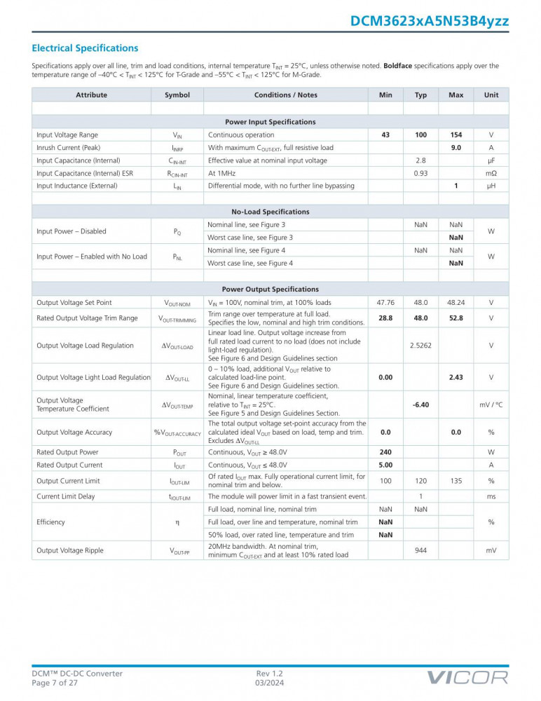 VICOR DCM3623TA5N53B4M00 datasheet page 7
