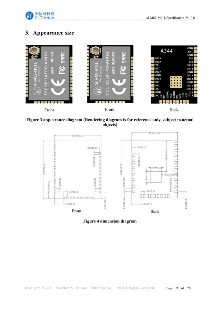Ai-M62-M01L(BLIFN4) technical document page 9