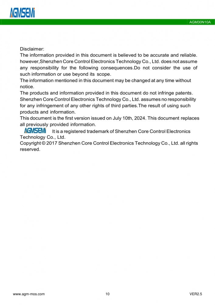 AGM30N10A technical document page 10