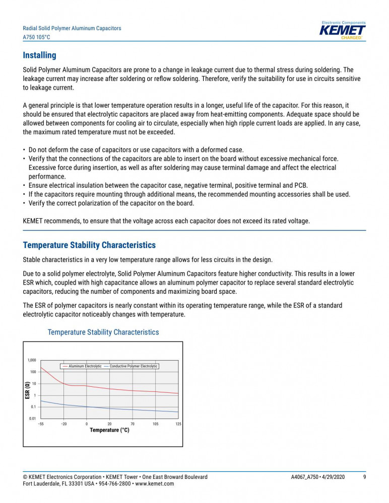 KEMET A750 datasheet page 9