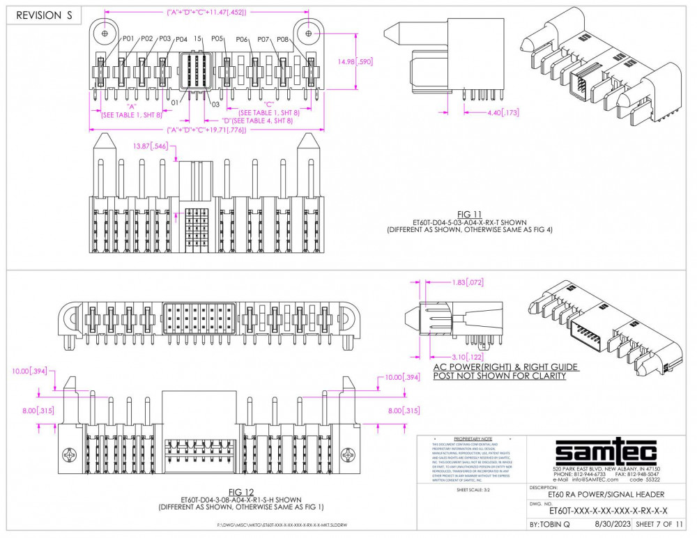 Samtec ET60 drawing page 7