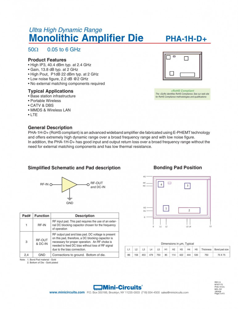 PHA-1H-DG+ datasheet page 2