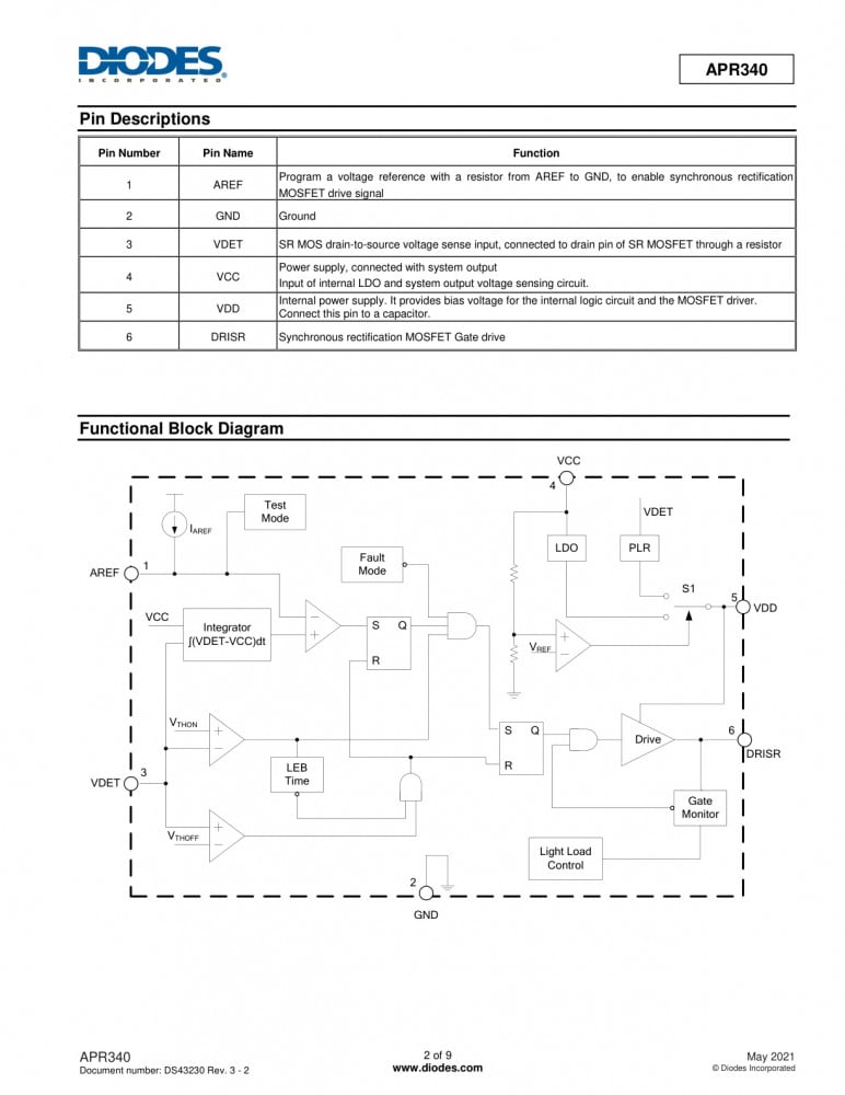 APR340W6-7 datasheet page 2