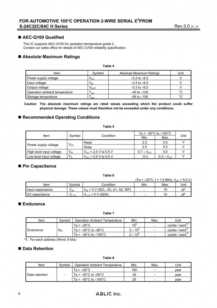 S-24C32C/64C datasheet page 4
