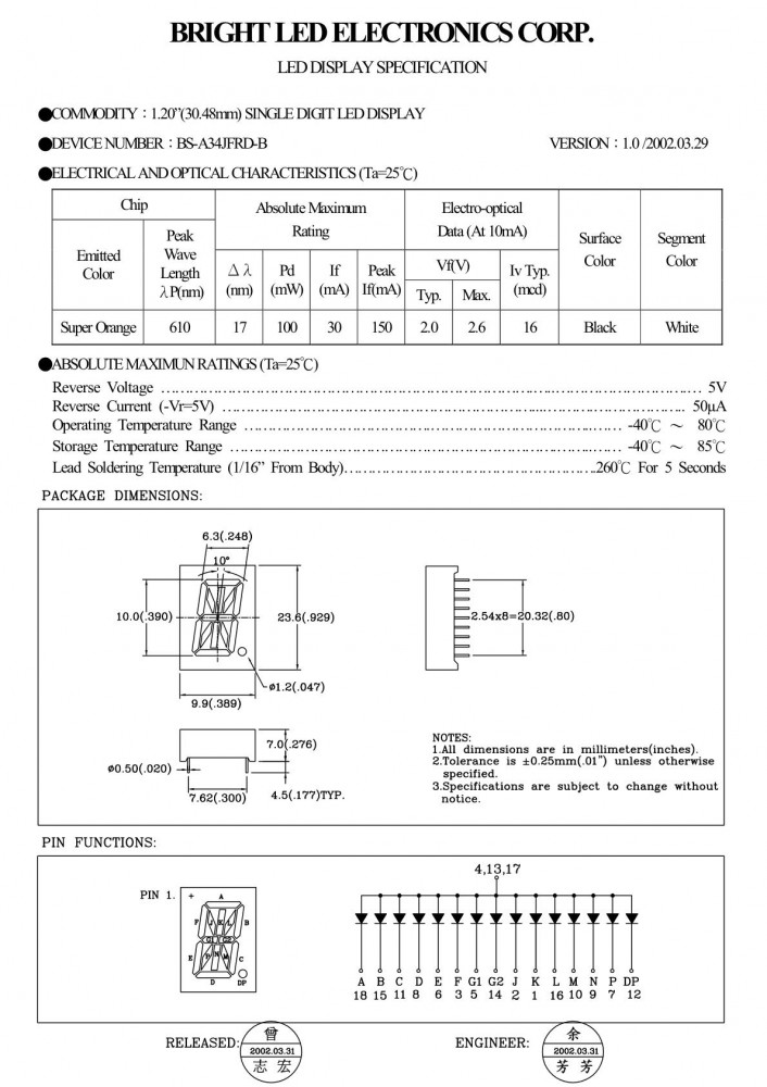 BS-A34JFRD-B technical document page 1