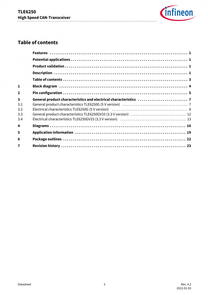 TLE6250 datasheet page 3