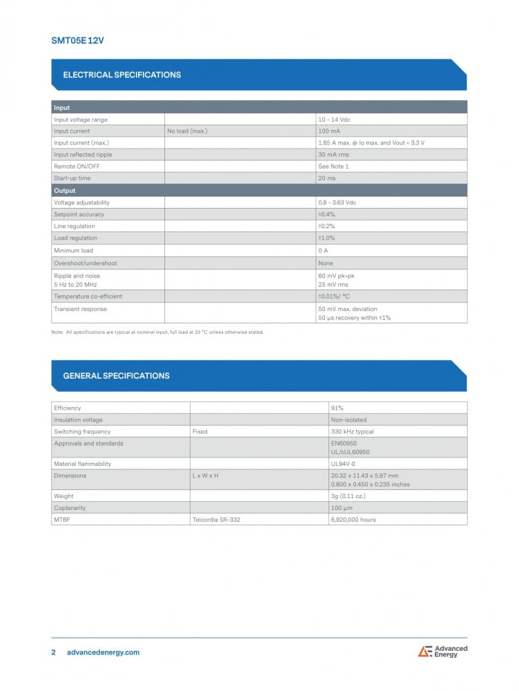SMT05E-12W3V3J datasheet page 2