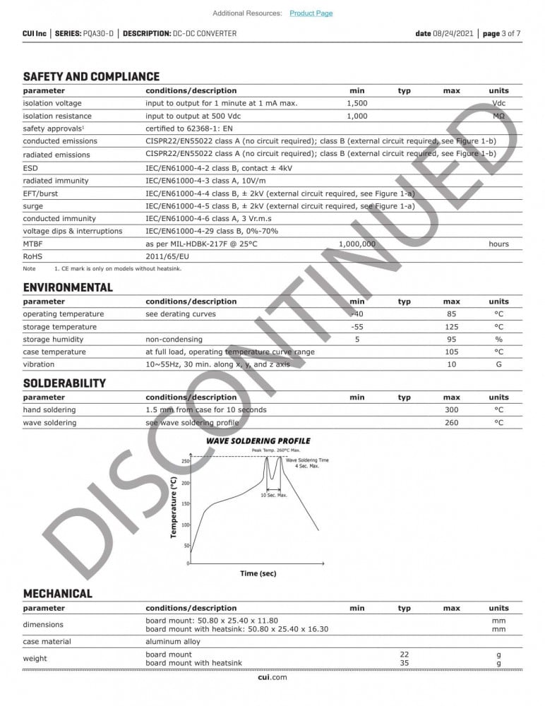 PQA30-D series datasheet page 3