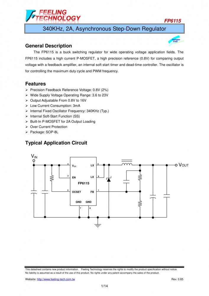 FP6115DR-G1 datasheet page 1