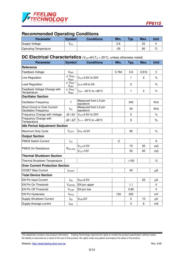 FP6115DR-G1 datasheet page 5