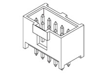 C-Grid III PCB Header, 2.54mm Pitch, Through Hole, Dual Row, Vertical, Shrouded, 2.90mm Tail Length, 40 Circuits, 0.76µm Gold (Au) Plating