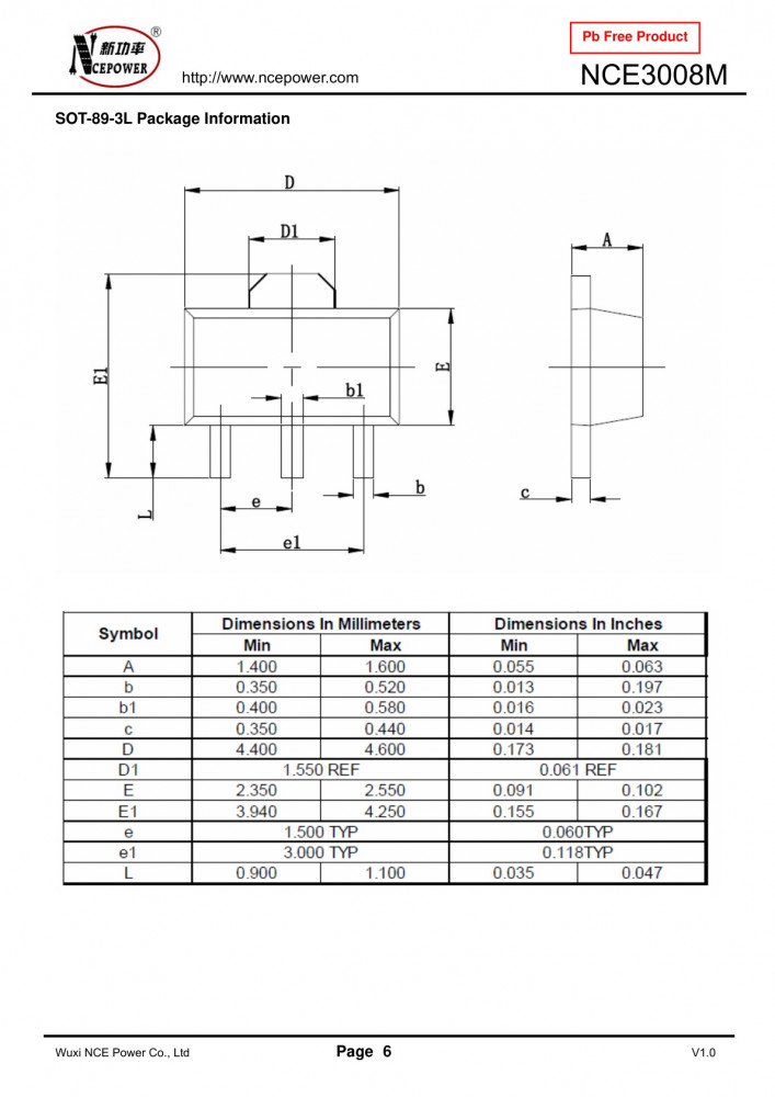 NCE3008M datasheet page 6