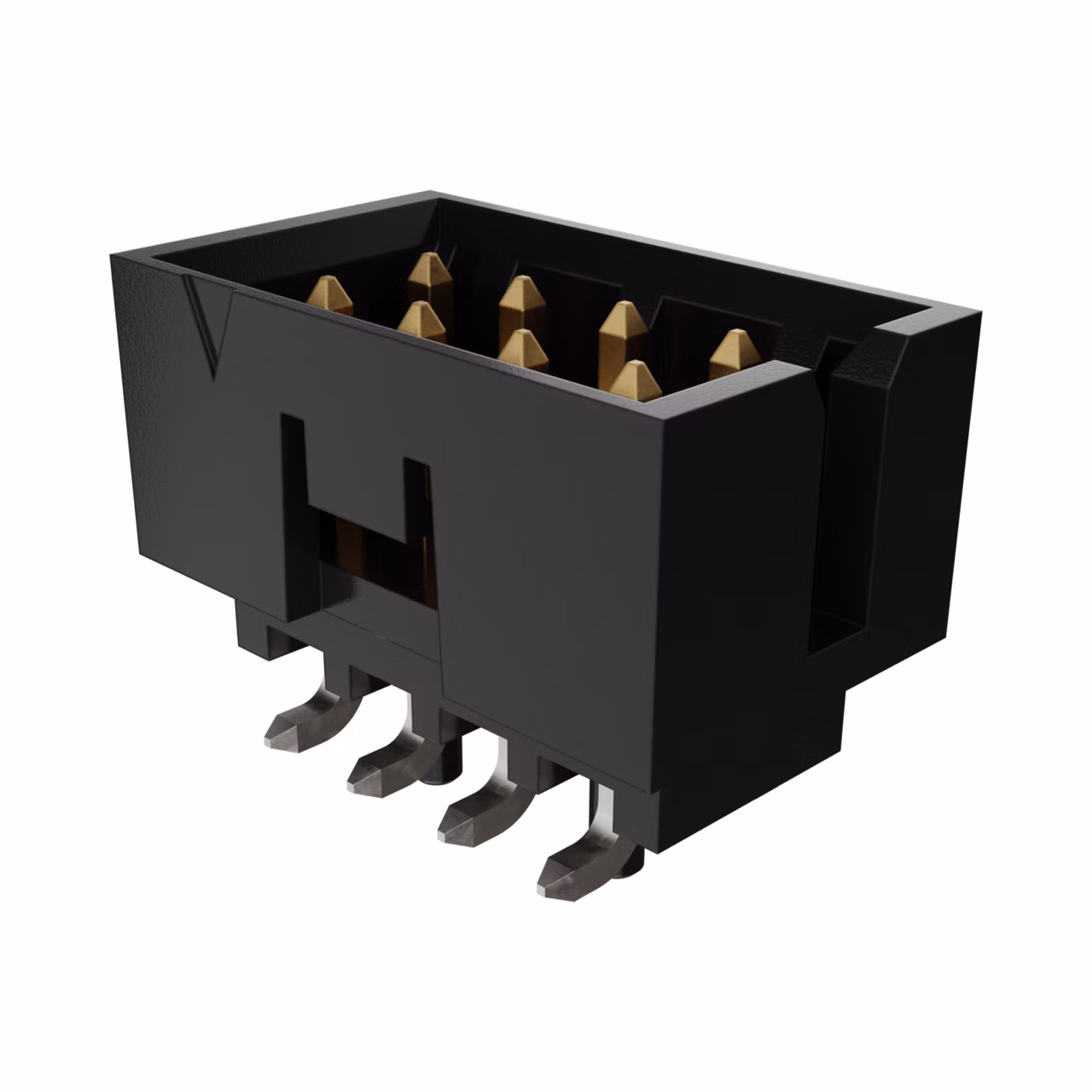 2.00mm Pitch, Milli-Grid PCB Header, Dual Row, Vertical, Surface Mount, Shrouded, 8 Circuits, 0.38µm Gold (Au) Plating, Single Side Slot, Center Friction Lock, with Pegs, Tube for sale