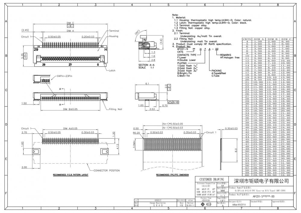 JUSHUO AFC01-S45FCA-00 product drawing