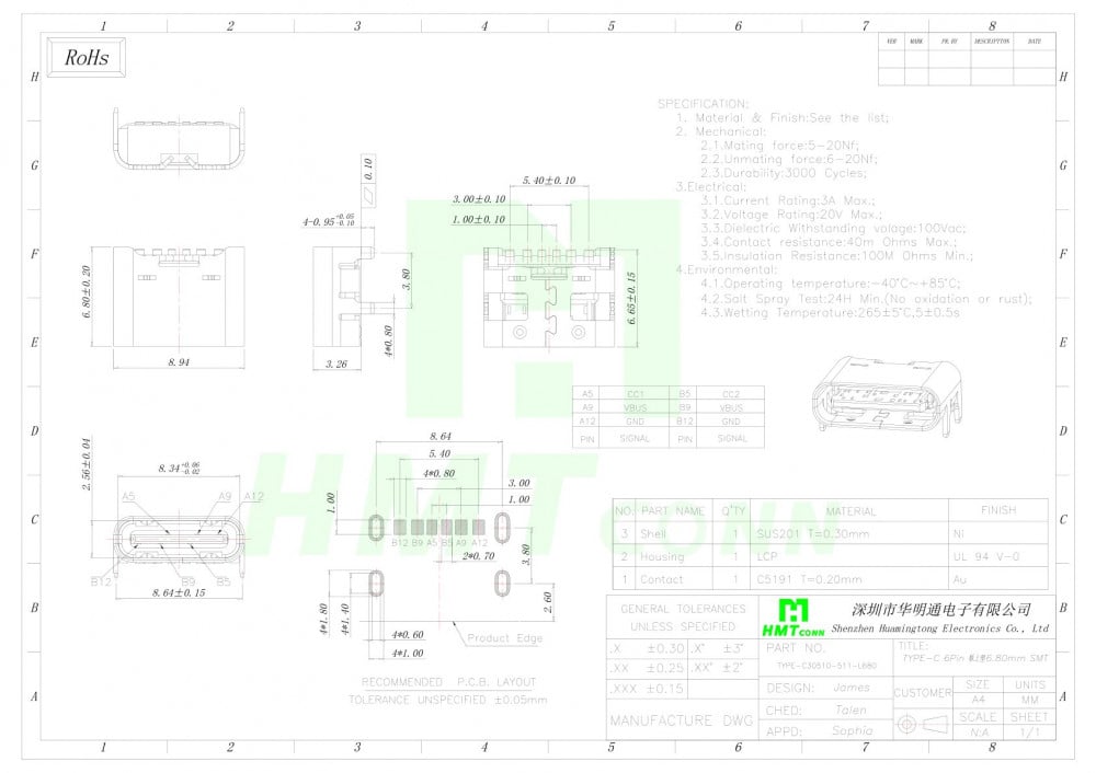TYPE-C30510-511-L680 technical drawing page 1