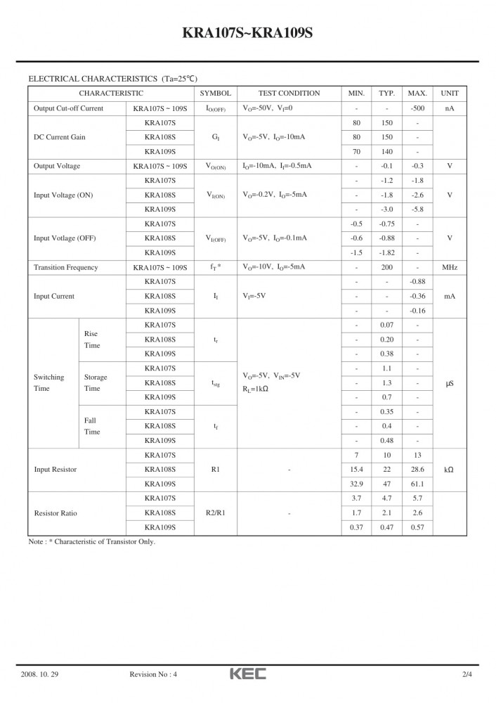 KRA108S-RTK/P datasheet page 2