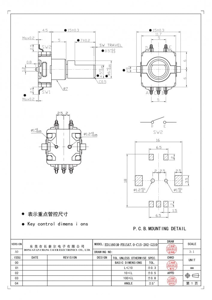 ED11601M-FB15A7.0-C15-202-G219 datasheet page 2