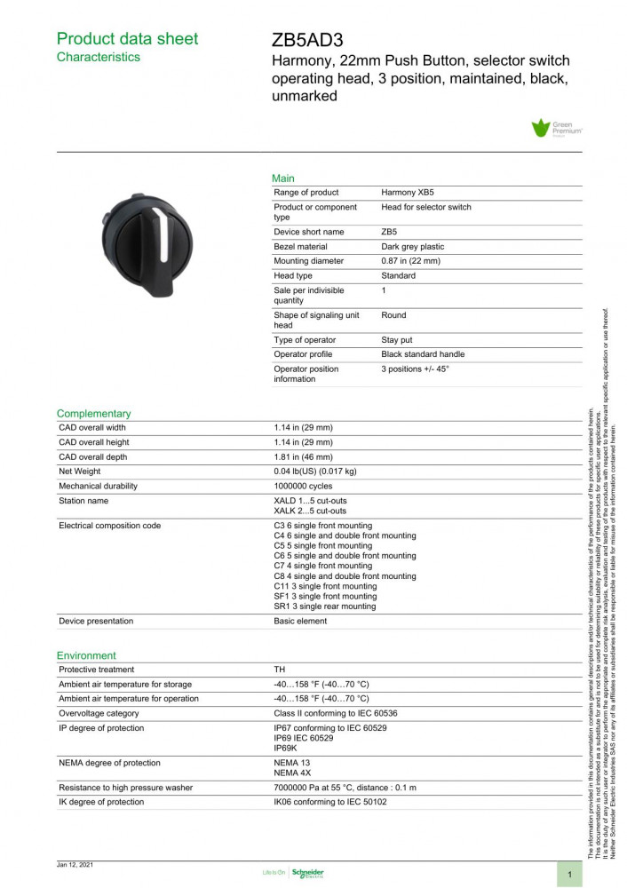 ZB5AD3 technical document page 1