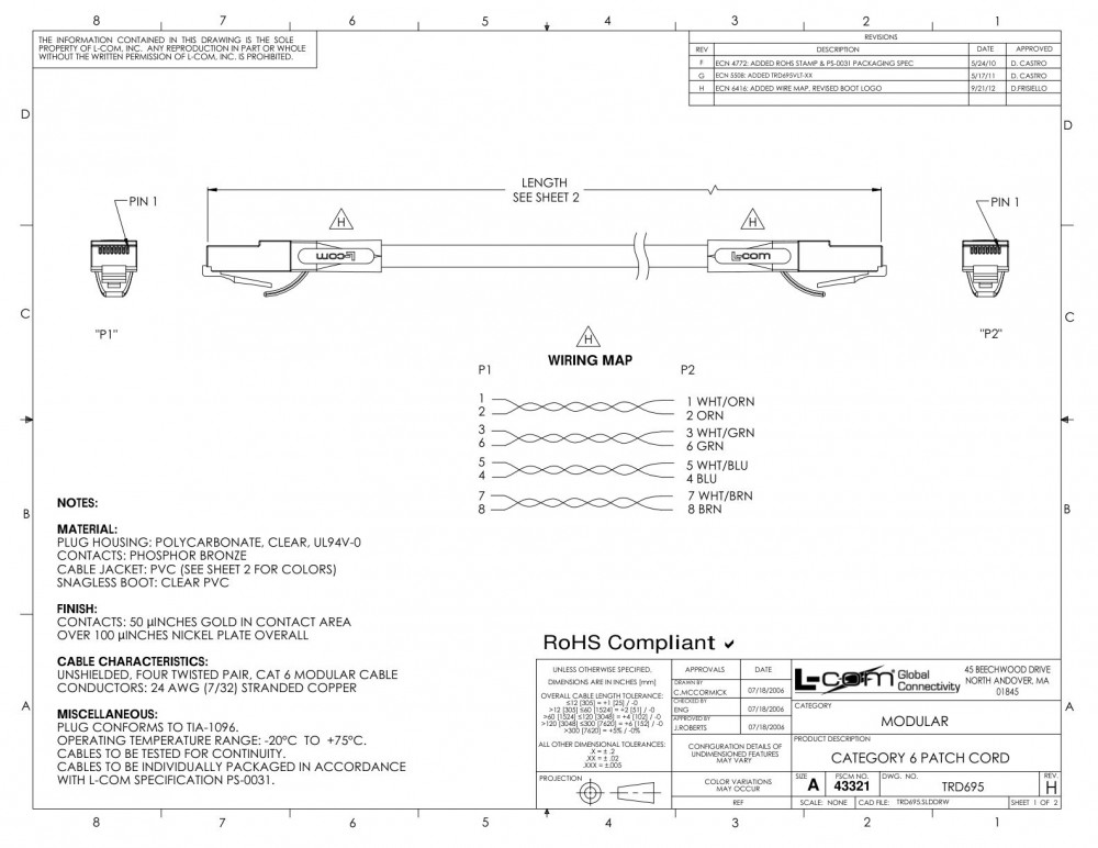 L-com TRD695 series drawing page 1