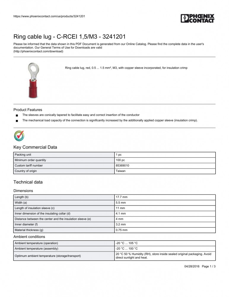Phoenix Contact 3241201 product document image 1