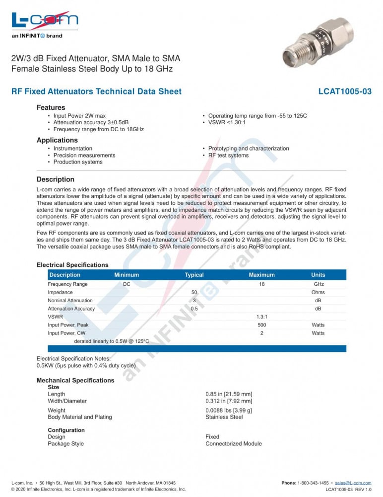 LCAT1005-03 datasheet page 1