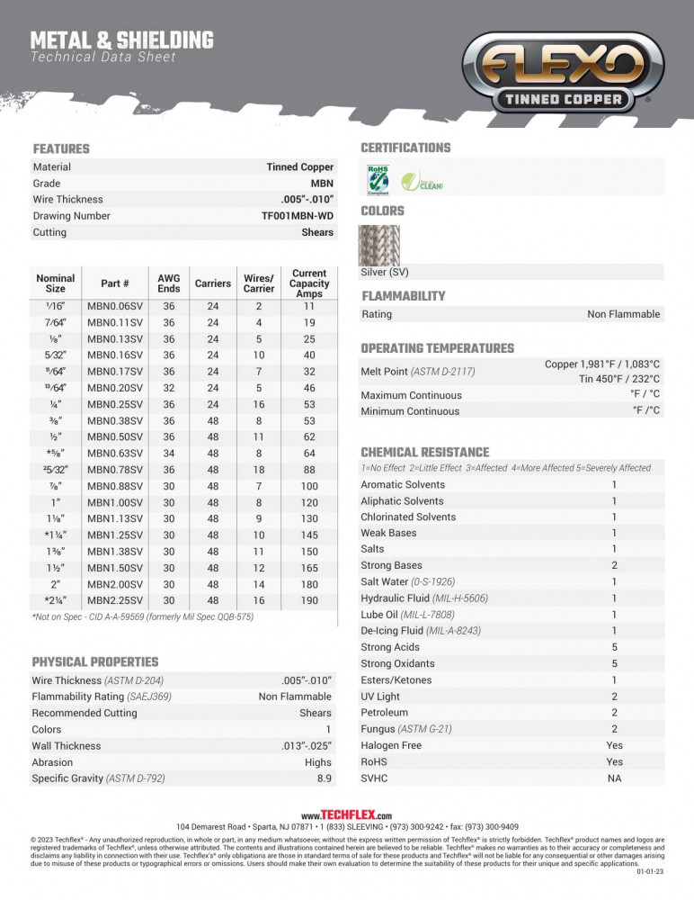 MBN0.50SV technical document page 2