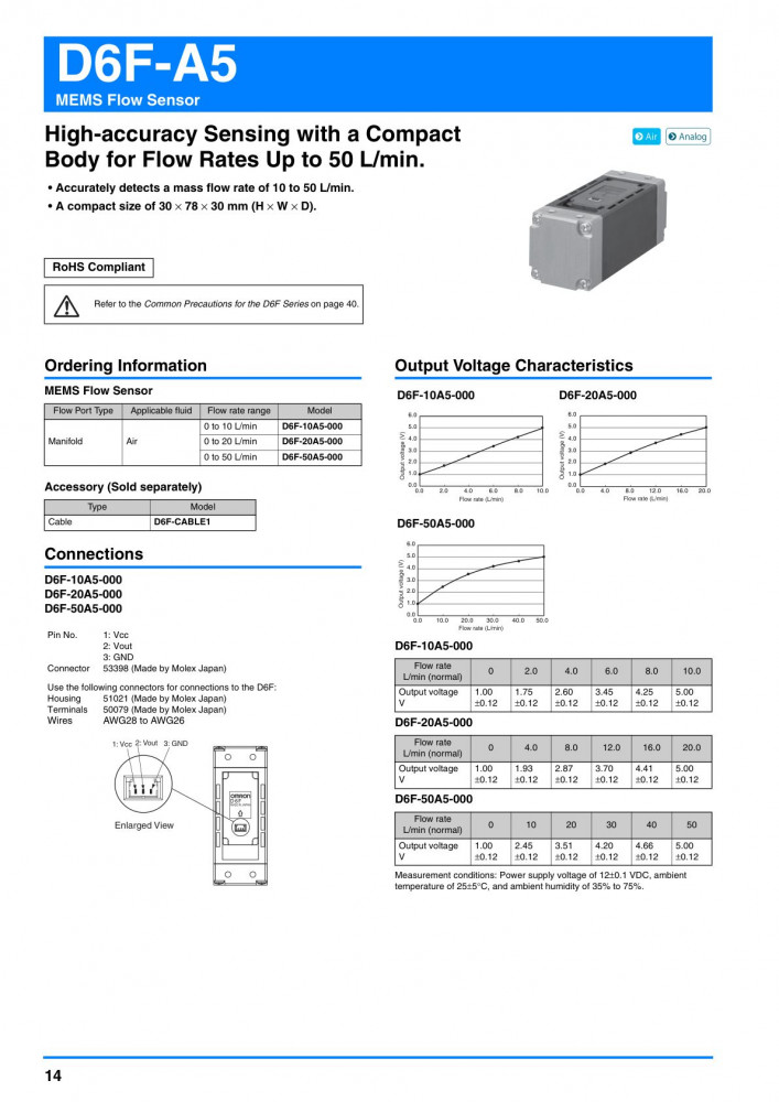 D6F-10A5-000 technical document image, page 1