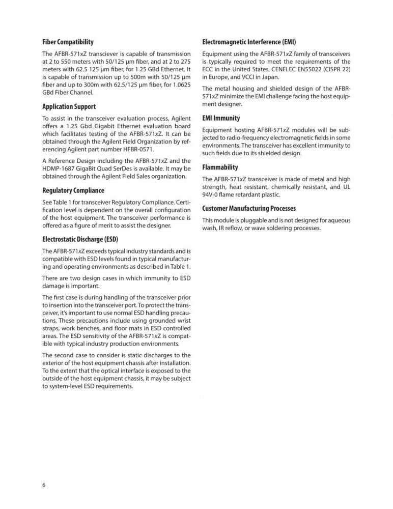 AFBR-5710APZ datasheet page 6