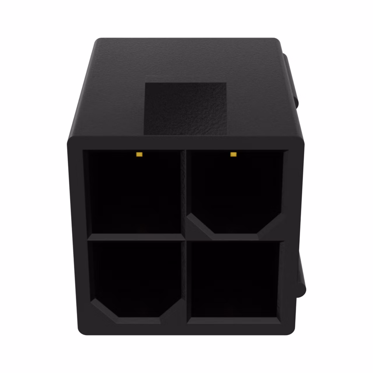Mini-Fit Jr. Header, Dual Row, Right-Angle, with Snap-in Plastic Peg PCB Lock, 4 Circuits, UL 94V-0, Select Gold (Au) Plating, Black, Tray for sale