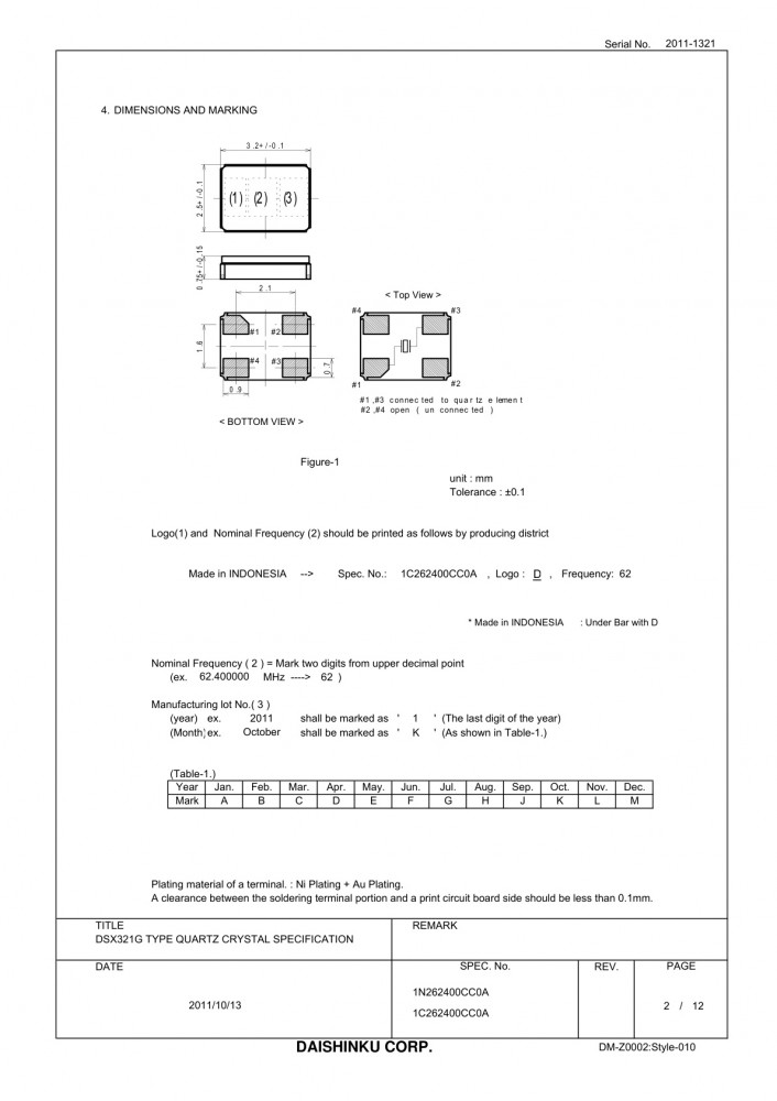 DSX321G specification page 3