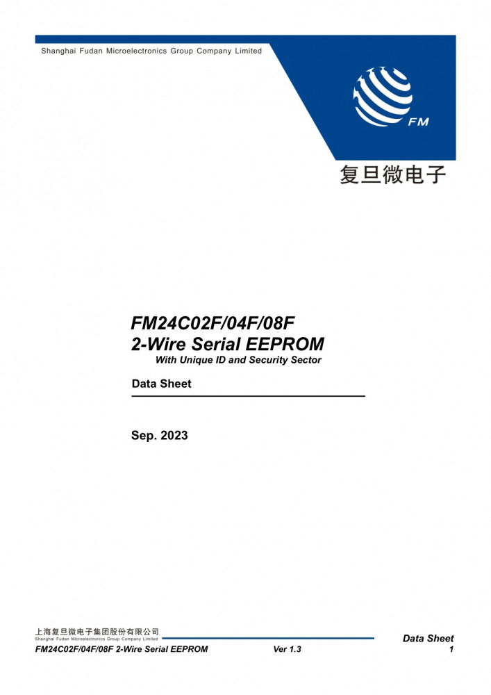 FM24C02F datasheet page 1