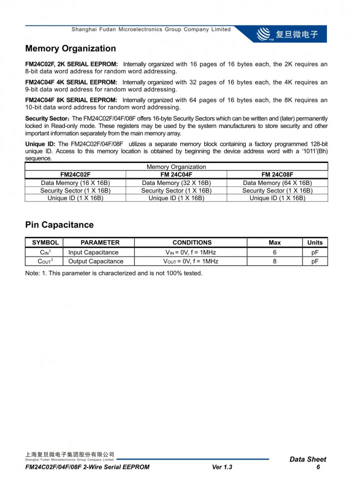 FM24C02F datasheet page 6