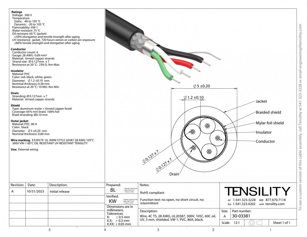 Tensility 30-03381 product drawing