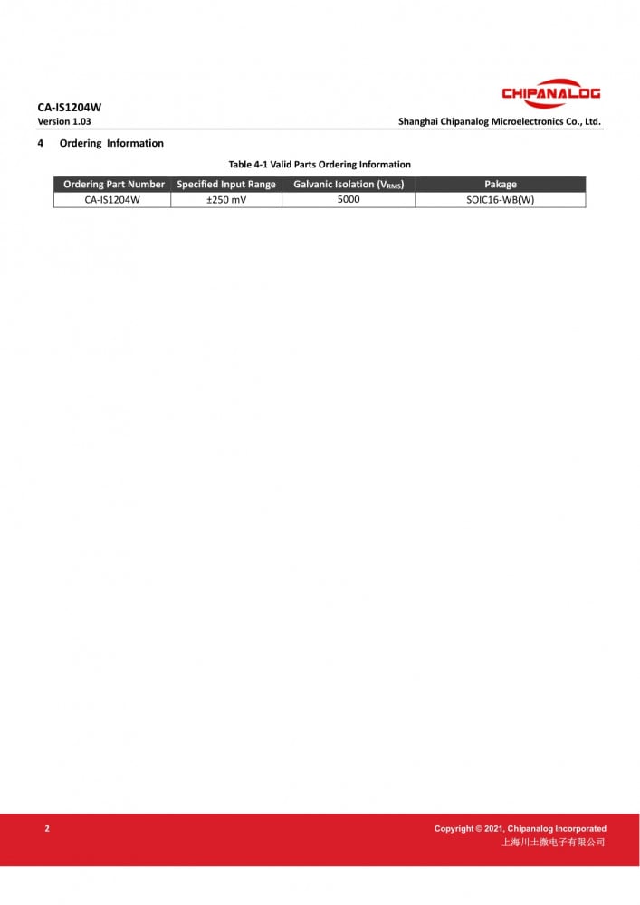 CA-IS1204W datasheet page 2