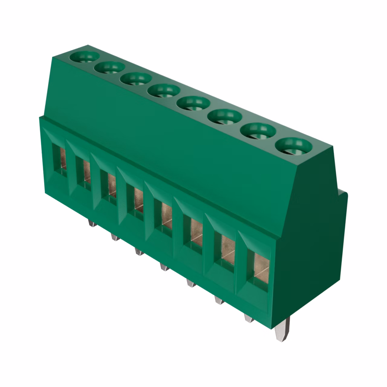 2.54mm Pitch Beau Eurostyle Fixed Mount PCB Terminal Block, Green, 8 Circuits for sale