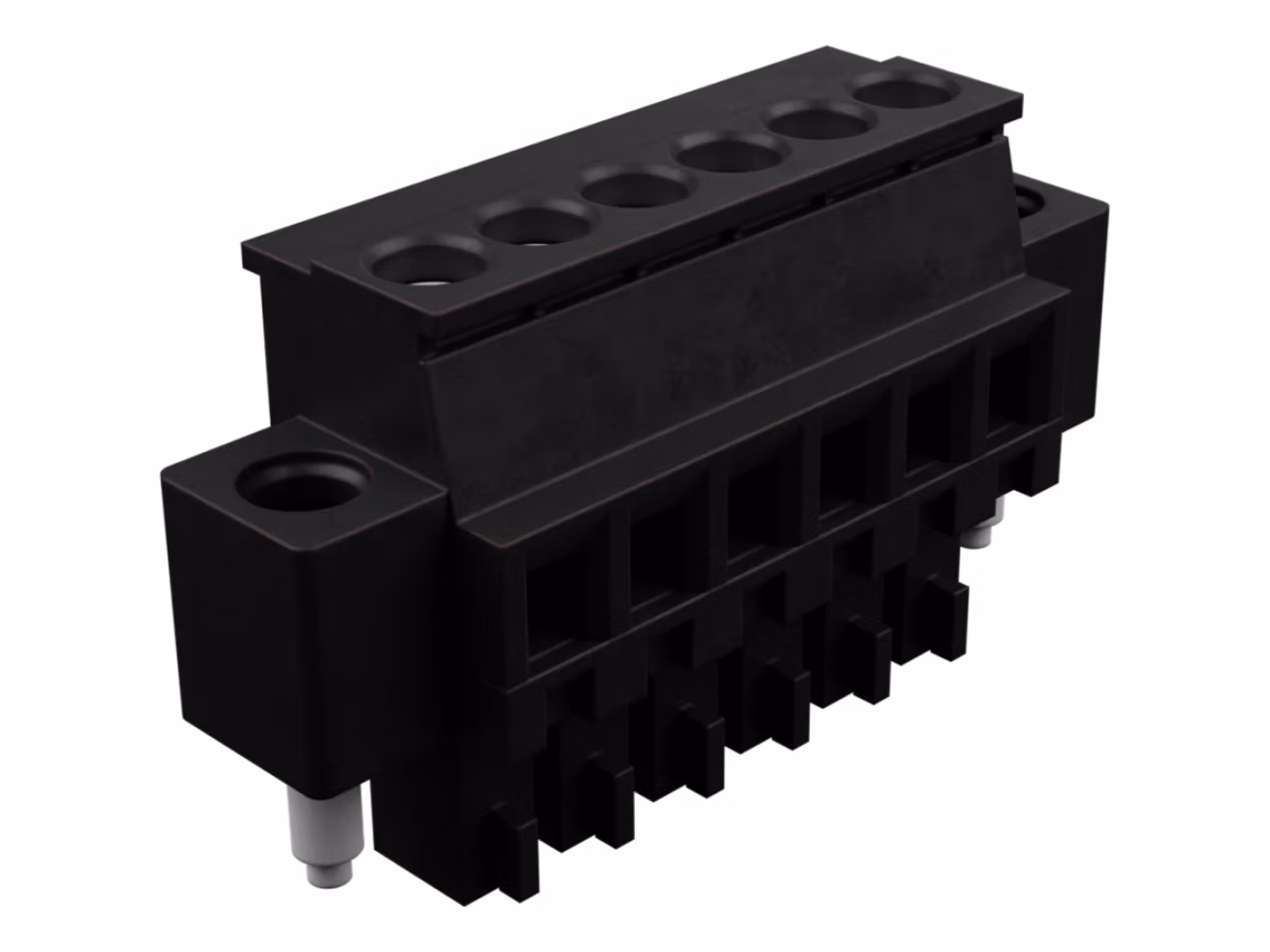 3.81mm Pitch Eurostyle Vertical Plug, with Retention Screws and Standard Imprinting, Front Wire Entry, Gold (Au) Plated, Black, 6 Circuits for sale
