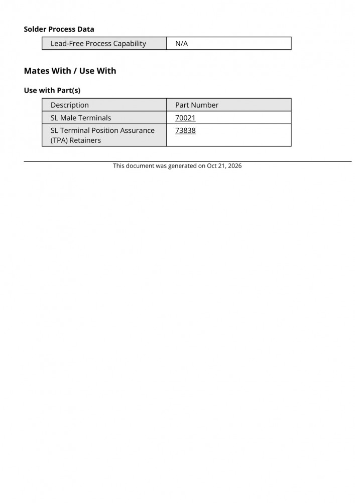 Technical document page 3 for MOLEX 701075039